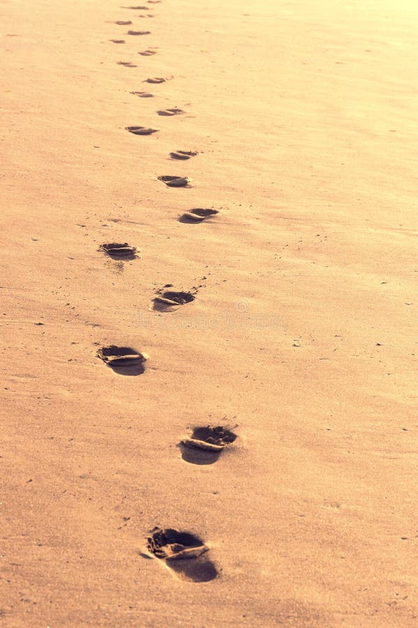 Footsteps in the sand stock photo. Image of footstep - 46800962