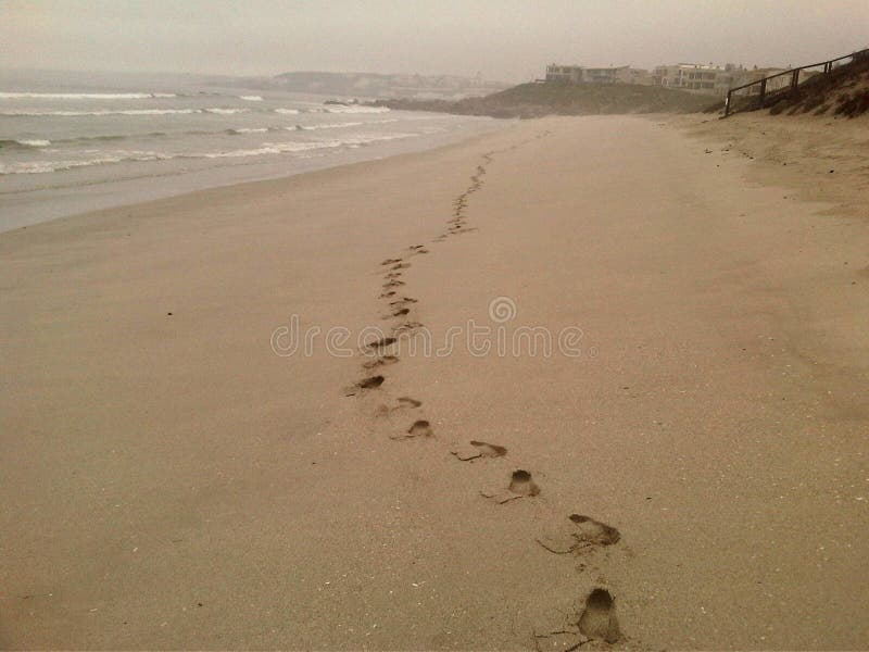 Footsteps in the sand stock photo. Image of walk, footsteps - 103410514
