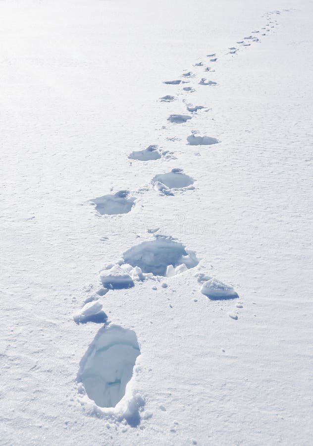 Footsteps on the snow stock image. Image of grand, rescue - 35732079