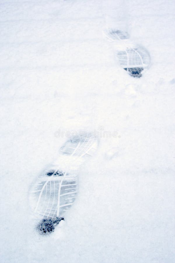 Footsteps in snow stock image. Image of isolated, footprint - 17341257