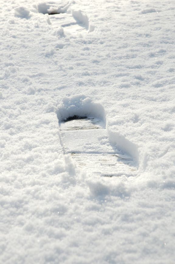 Footsteps on snow stock image. Image of frozen, step, feet - 70111