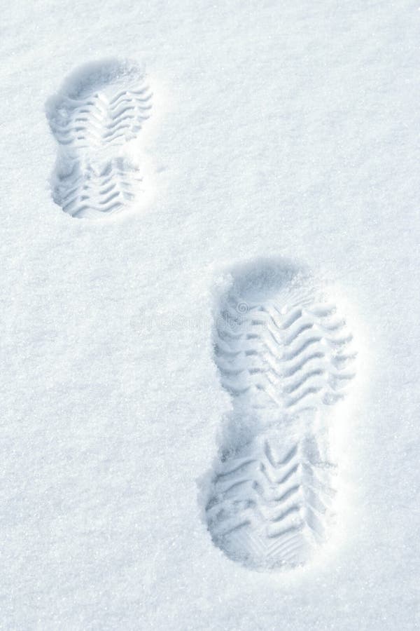 Footprint in the snow stock image. Image of light, four - 2827441