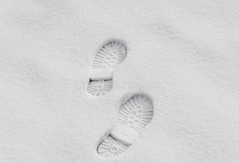 Footsteps in the Snow, Boot Mark Close Up Outdoor Stock Photo - Image ...