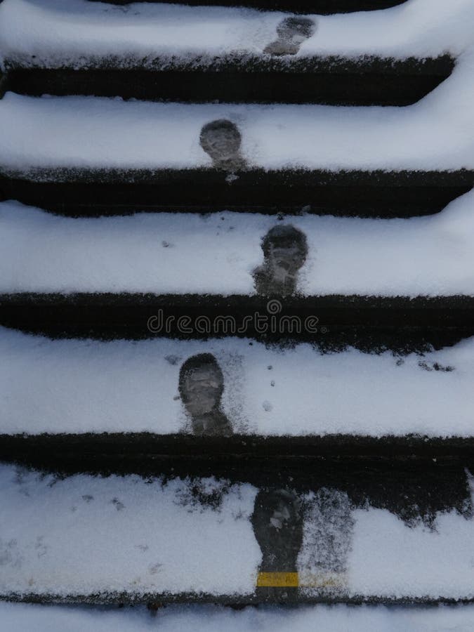 Footsteps in snow stock image. Image of holiday, footprint - 95280679