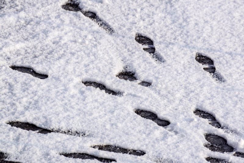 Footsteps on the Snow . Shoeprints in Snow - Danger Walking in the Snow ...