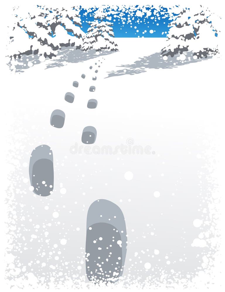 Footsteps Snow Stock Illustrations – 115 Footsteps Snow Stock ...