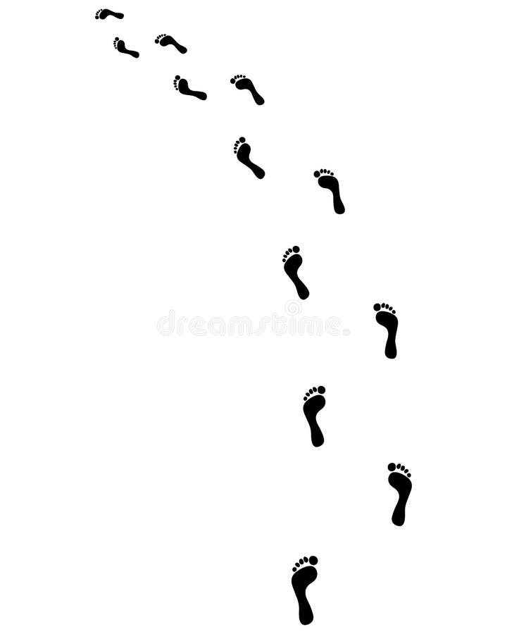 Footsteps, turn left stock illustration. Illustration of concept - 71928824