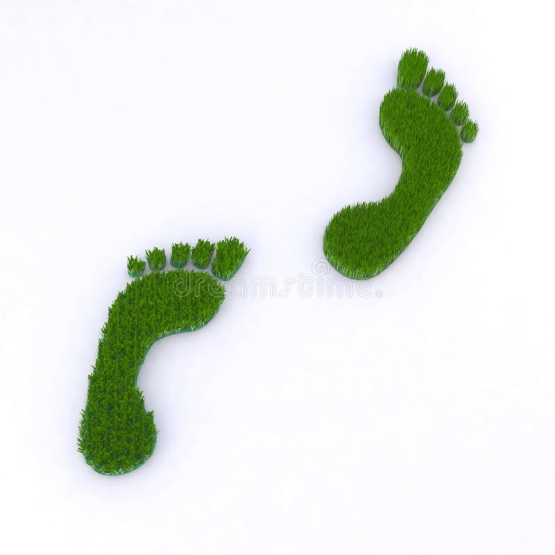 Footsteps walking on grass stock illustration. Illustration of ...