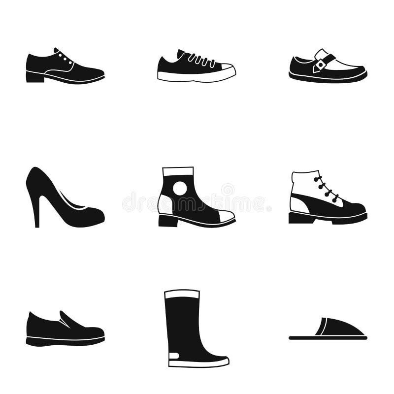 Footwear Icons Set 9 Vector Stock Vector - Illustration of decorative ...