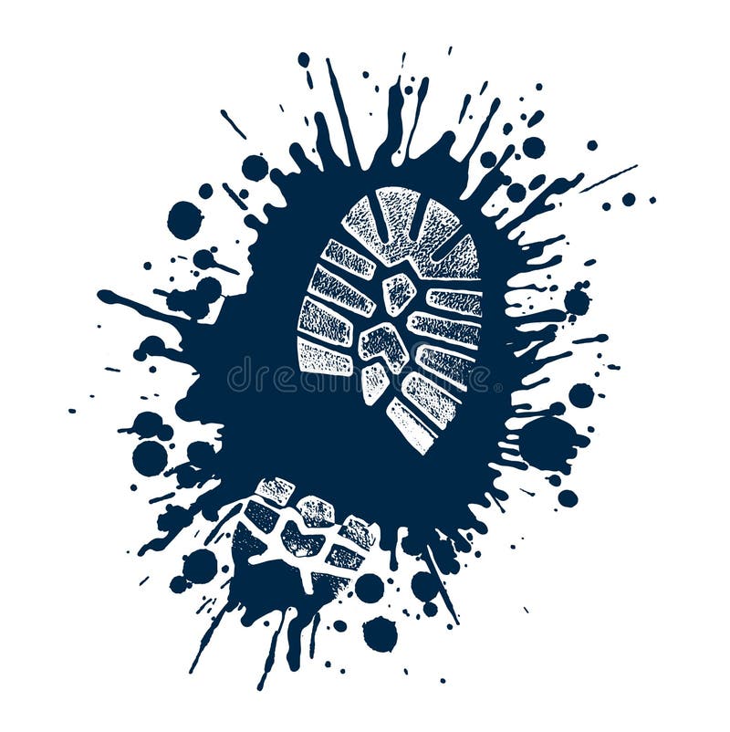 Footwear Print in a Pool in Style Grunge Stock Vector - Illustration of ...