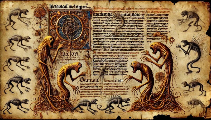 A Forbbiden Medieval Manuscript Wallpaper. AI Generated Stock ...