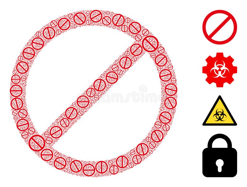 Forbid Icon Fractal Collage Stock Vector - Illustration of concept ...