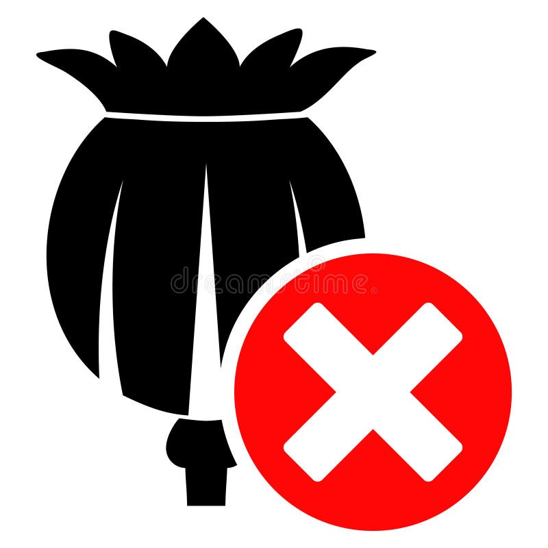 Forbid Poppy Flat Icon Illustration Stock Vector - Illustration of ...