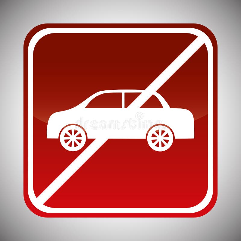 Prohibit Cars Traffic Road Sign Isolate on White Background,Vector ...