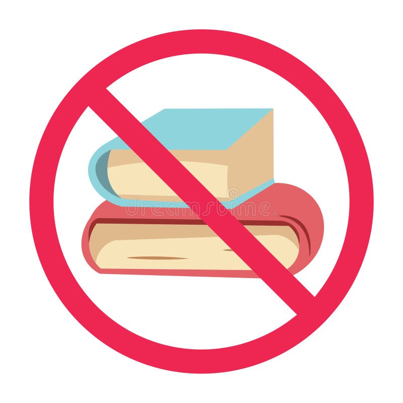 Forbidden Books Vector Icon, No Reading Allowed Sign, Book Prohibition ...