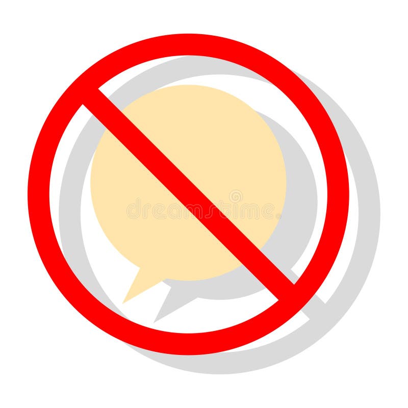 Forbidden Chat Bubble. No Talking Symbol. Silent Communication Sign ...