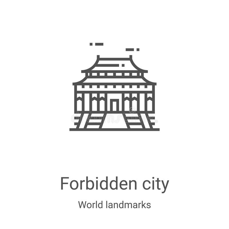 Forbidden City Icon Vector from World Landmarks Collection. Thin Line ...