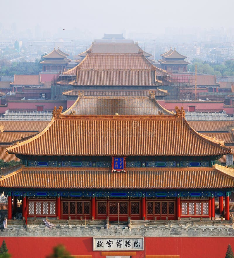 Forbidden City in sunset stock photo. Image of china, palace - 9460664