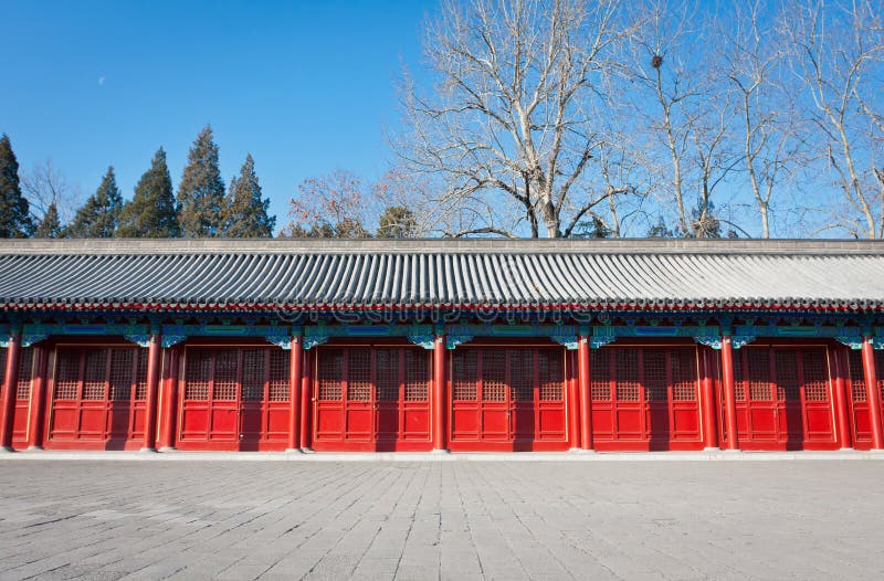 Side Hall in Palace of Longevity and Health, Forbidden City Stock Image ...