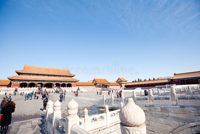 The Forbidden City view editorial stock image. Image of decoration ...