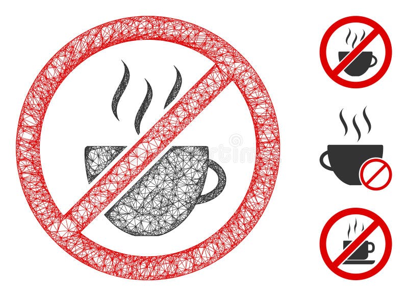 Forbidden Coffee Cup Icon. Bright Warning Icon, Restriction Sign on a ...