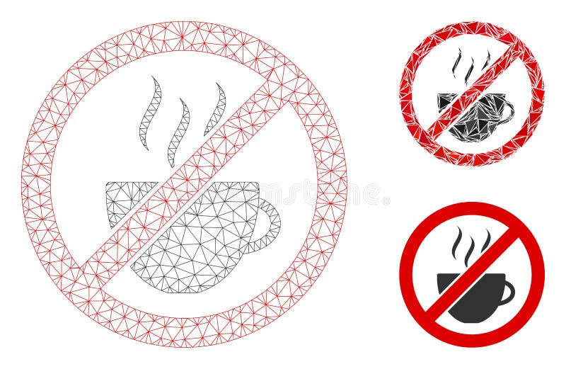 Forbidden Coffee Cup Icon. Bright Warning Icon, Restriction Sign on a ...