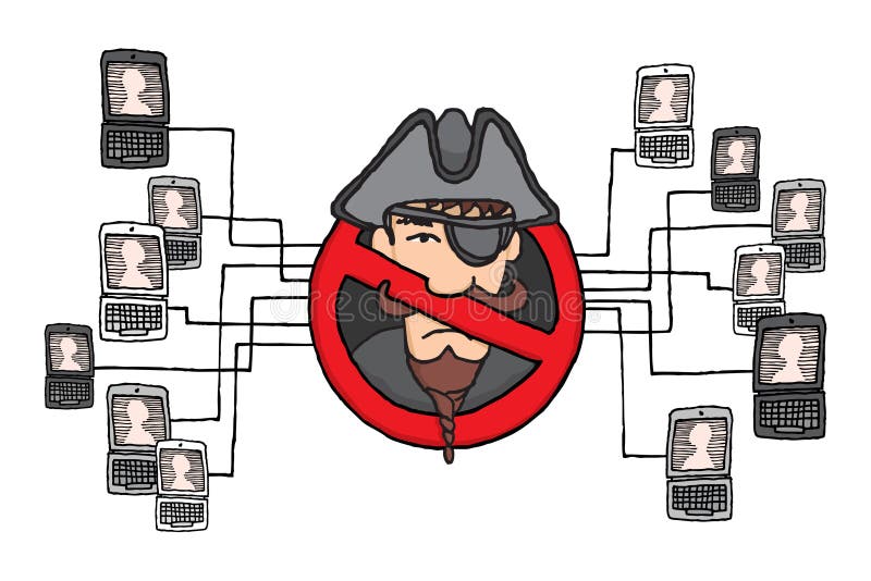 Digital Piracy - with Clipping Path Stock Illustration - Illustration ...