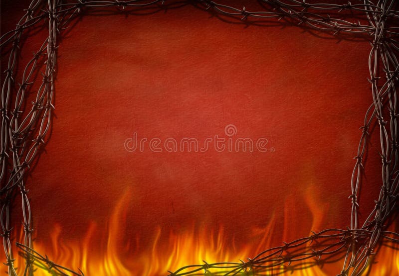 Barbed fire on a wall stock photo. Image of wire, borders - 40389822