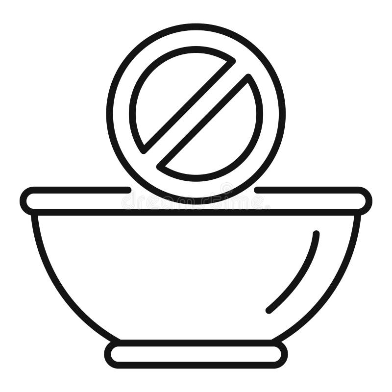 Forbidden Food Concept with Bowl and Forbidden Symbol Icon Stock ...