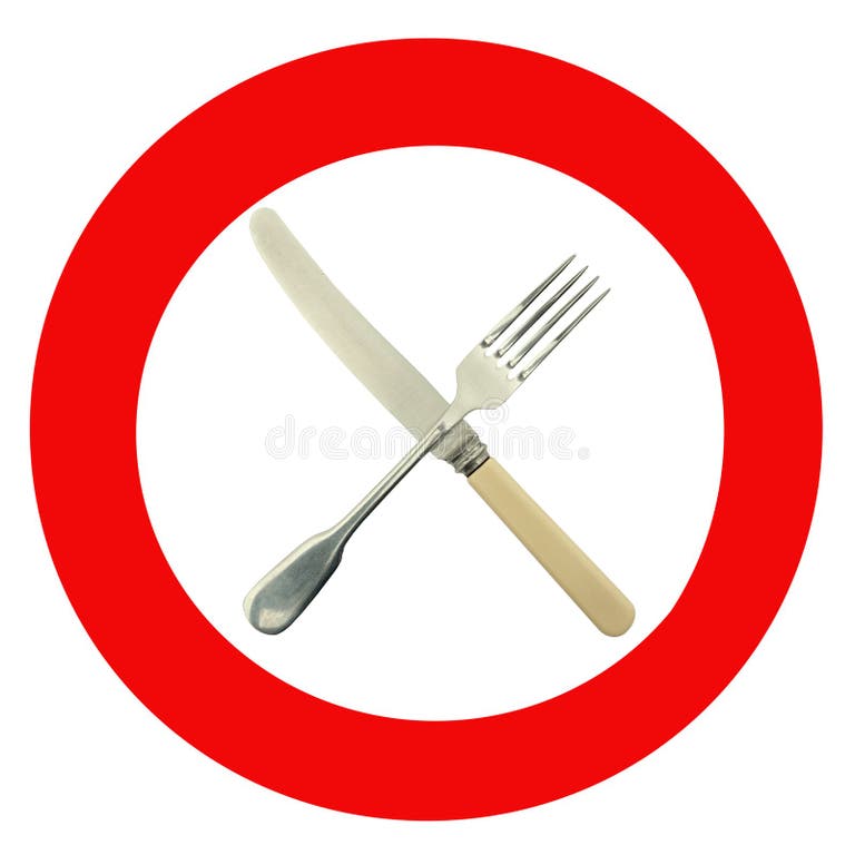 Forbidden Food - Warning Sign Stock Image - Image of symbolic, fork ...