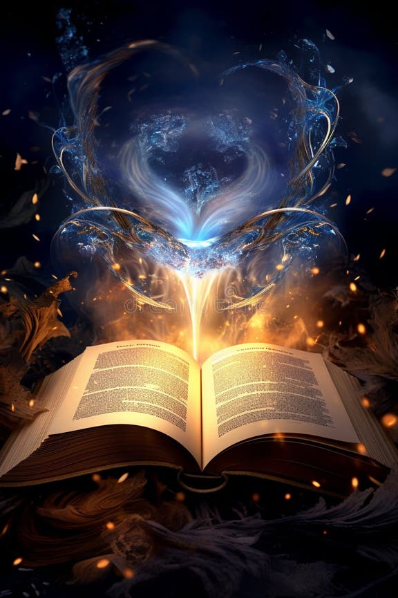 Forbidden Knowledge within a Mystical Book Stock Illustration - Illustration of divination ...