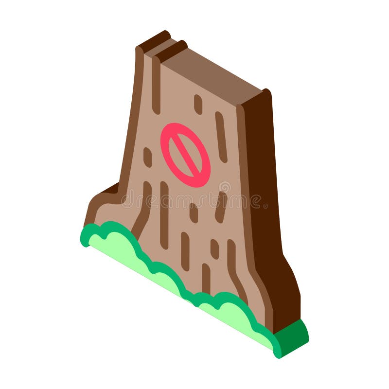 Forbidden Logging Tree Isometric Icon Vector Illustration Stock Vector ...