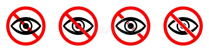 Forbidden Look Sign. Prohibited Look Icon. Vector Illustration Stock ...