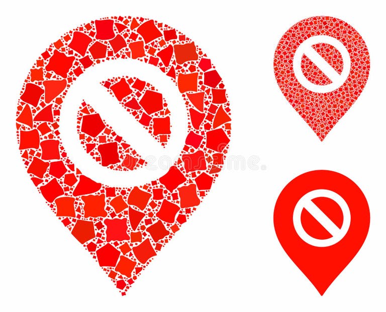 Forbidden Marker Composition Icon of Abrupt Pieces Stock Illustration ...