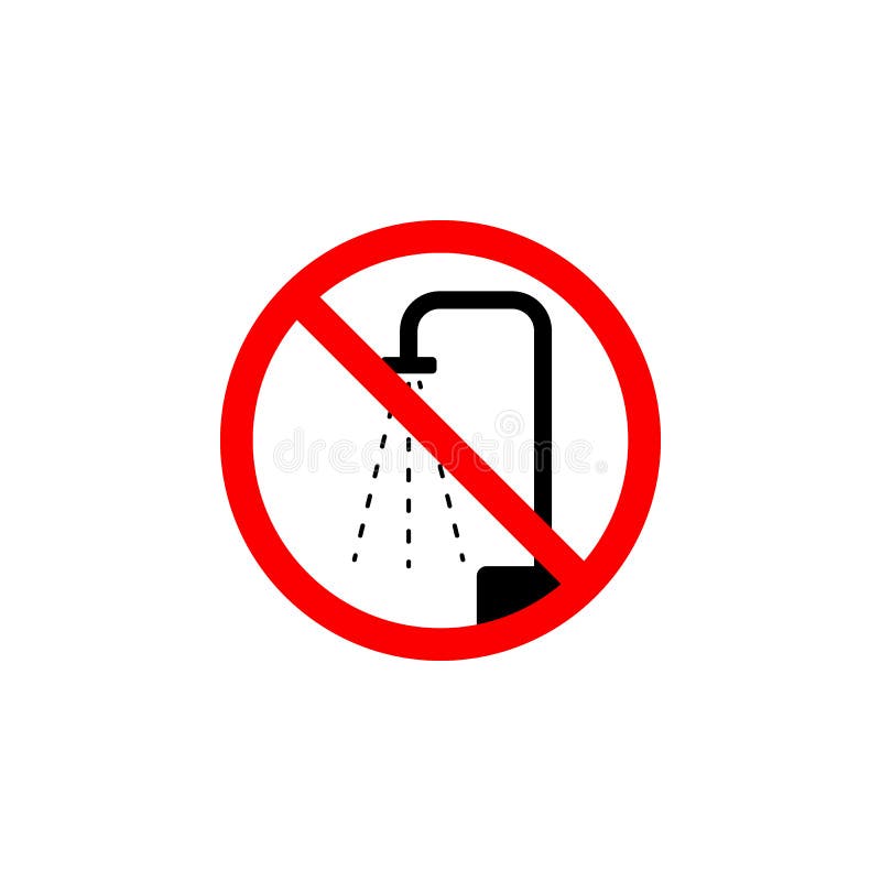 No Shower Sign on White Background. Stock Illustration - Illustration ...