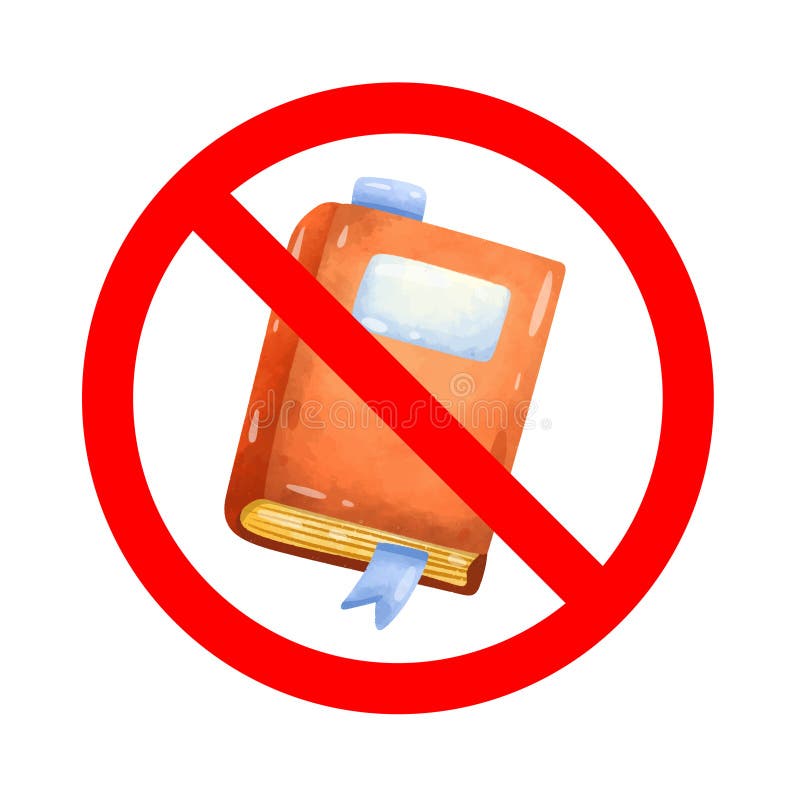 Forbidden Sign with Book Icon, No Book Allowed Sign, Book Prohibition ...