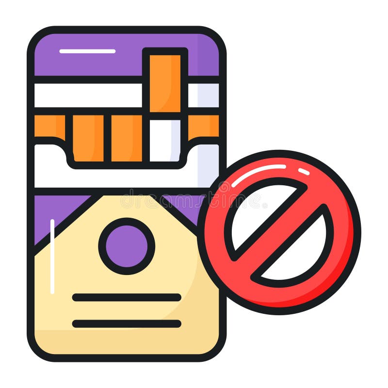 Forbidden Sign on Cigarette Pack Showing Concept Icon of No Smoking ...