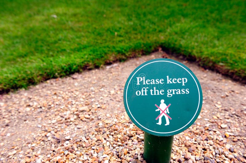 Forbidden Sign, Do Not Walk through Grass Stock Image - Image of ...