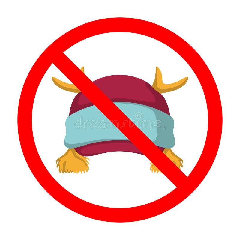 Forbidden Sign with Hat Icon, No Hat Allowed Sign, Cap Prohibition Sign ...