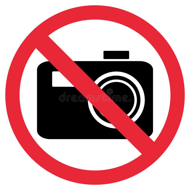 No Photos Allowed - Red Round Forbidden Sign or Button Stock ...