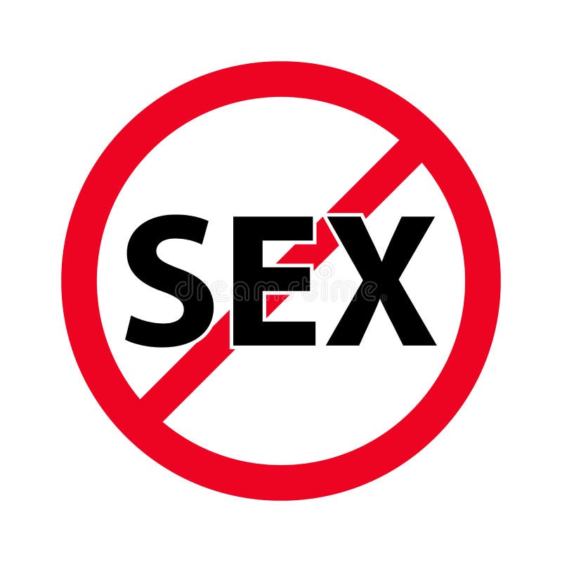Forbidden Sign No Sex Vector Flat Icon It`s Warn Them Not To Do Stock