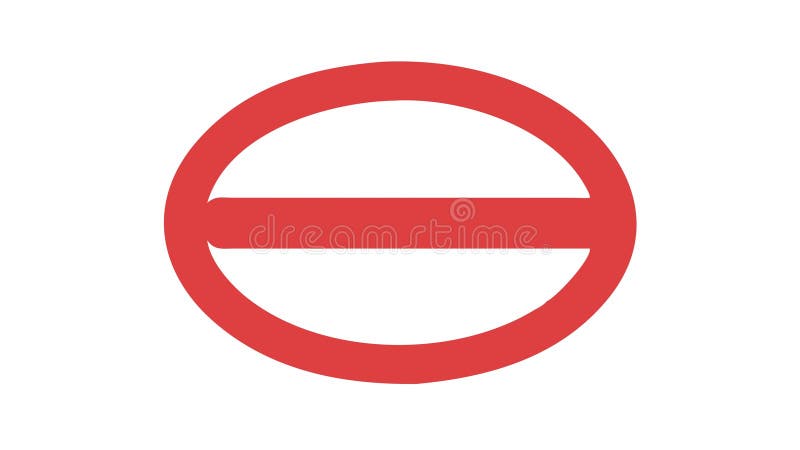 Forbidden Sign Oval: No Entry Stop Symbol Vector, Vector Design ...
