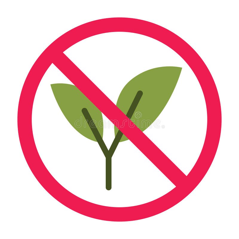 Forbidden Sign with Plant Icon, No Plant Allowed Sign, Plant Sprout ...
