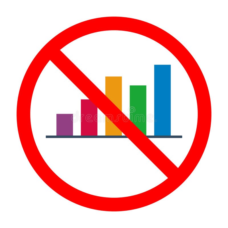Forbidden Sign with Rainbow Bar Graph Icon, No Chart Allowed Sign ...