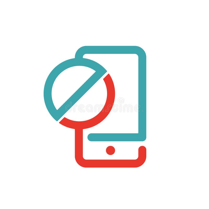 Forbidden Sign on Smartphone Touchscreen Vector Illustration. Stock ...