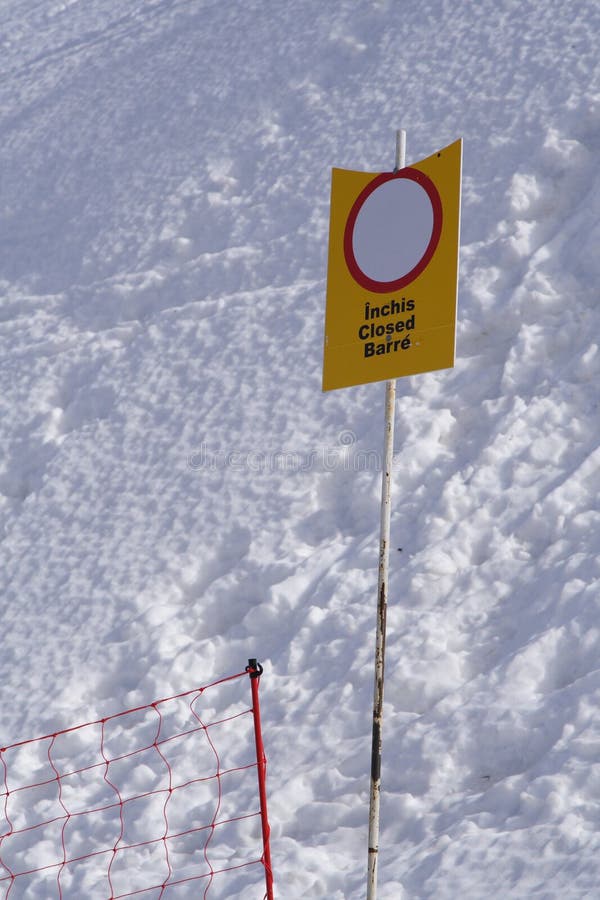 Forbidden Sign for Snow Track Access 2 Stock Photo - Image of ...