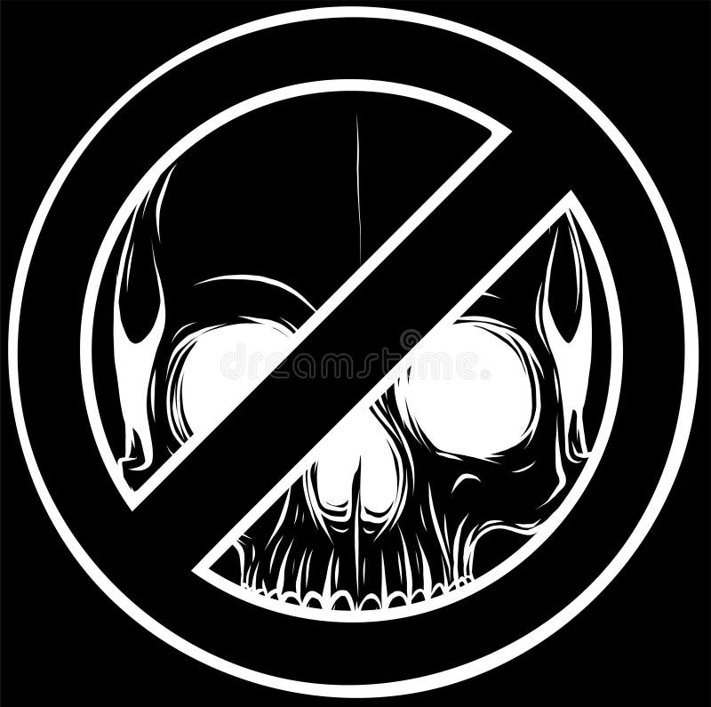 Prohibited Warning Skull Icon. Vector Illustration Design Stock Vector ...