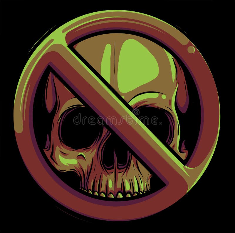 Prohibited Warning Skull Icon. Vector Illustration Design Stock Vector ...