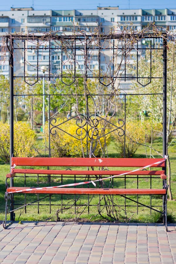 It is Forbidden To Sit on a Bench Due To Quarantine Stock Image - Image ...