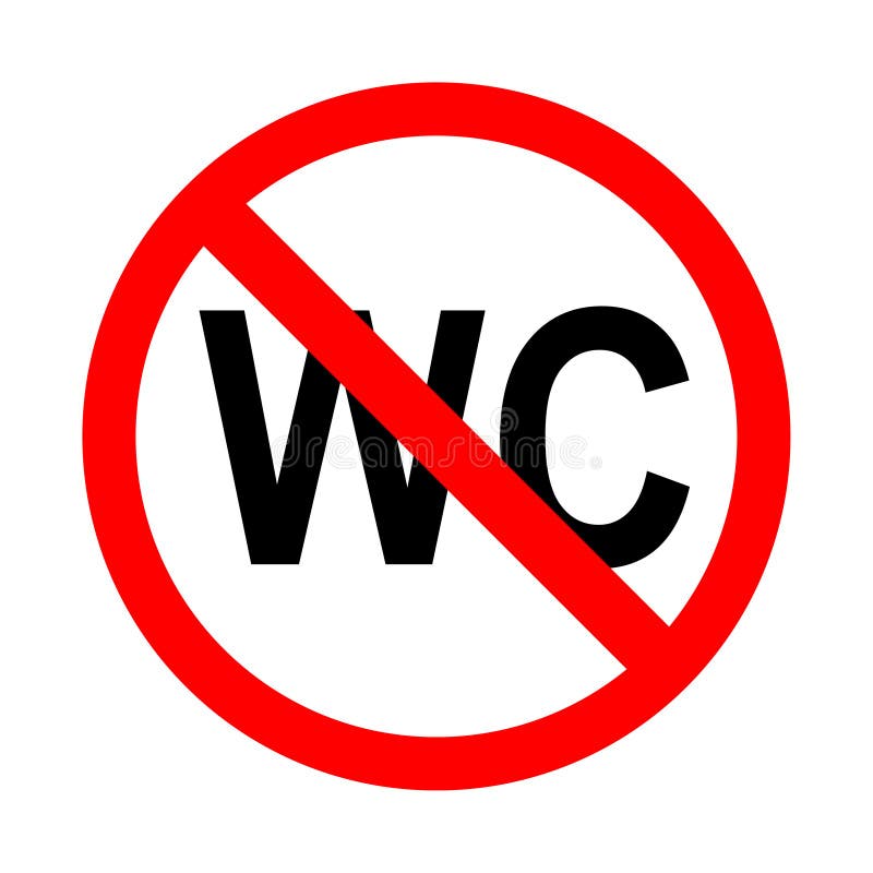 Way Of Toilet Wc Warning Sign Isolated On White Background Stock Illustration Illustration